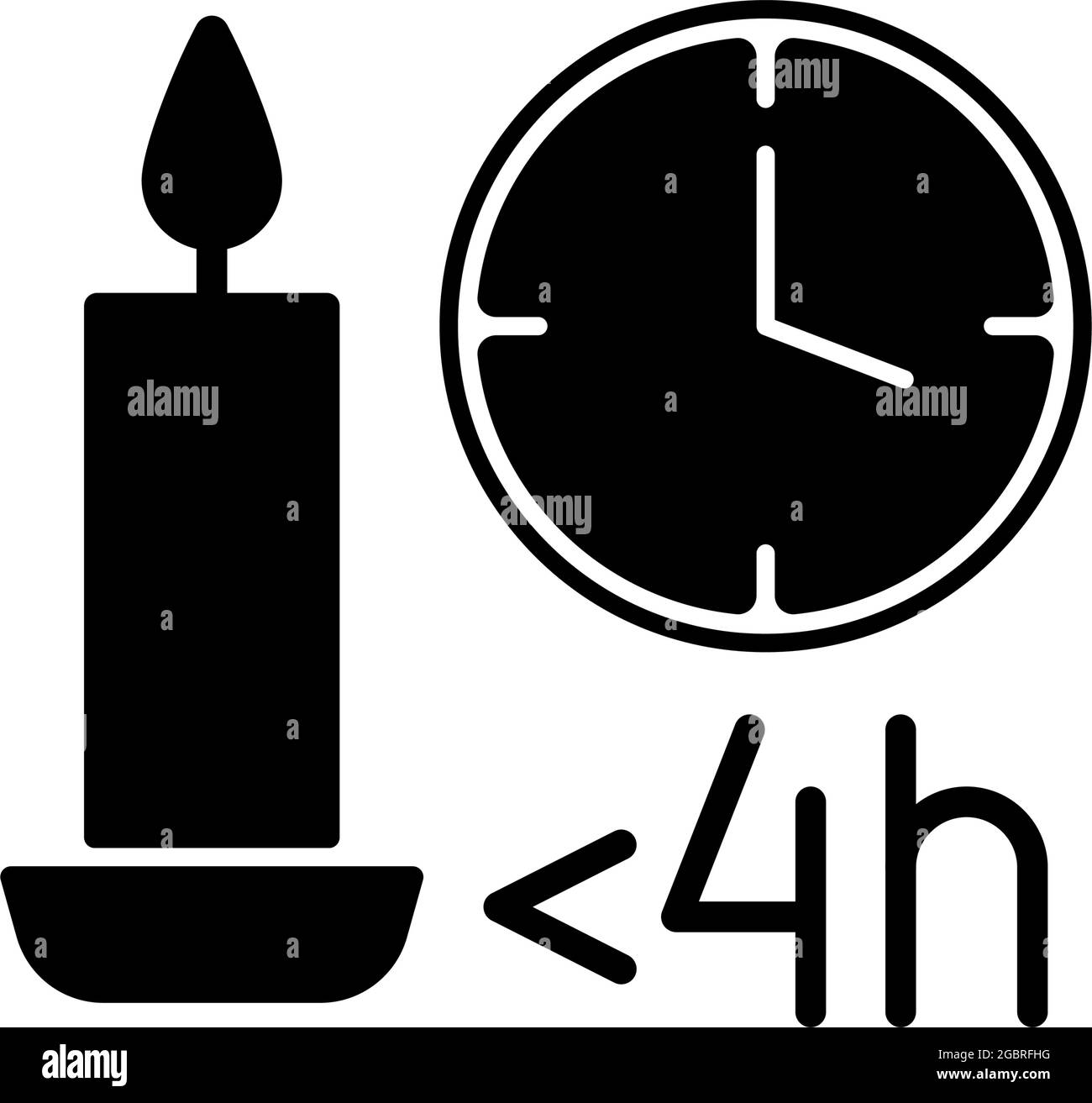 Candle burn time limit black glyph manual label icon Stock Vector Image ...