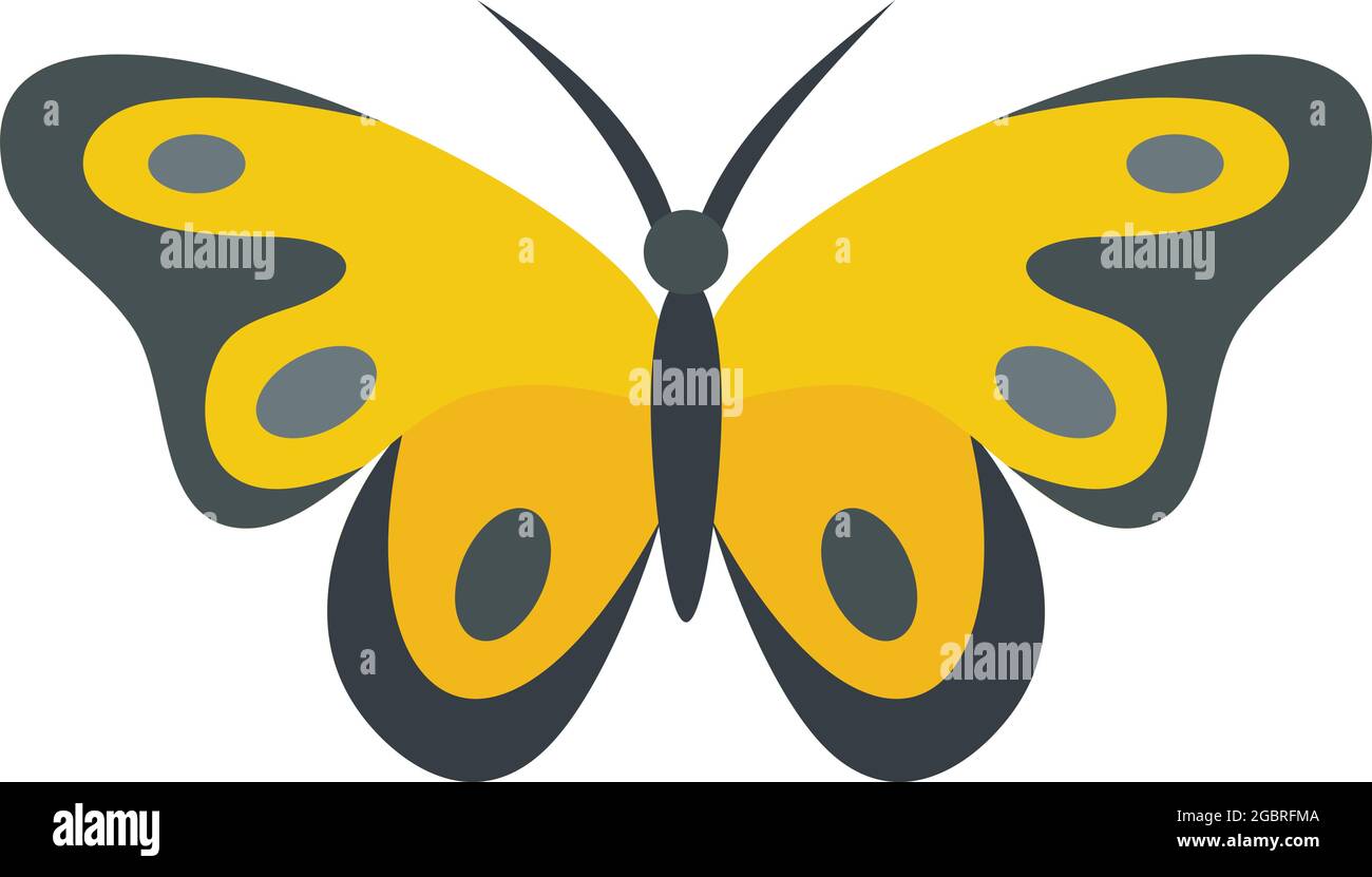 Spring butterfly icon. Flat illustration of spring butterfly vector ...