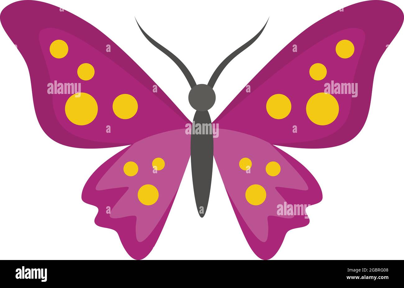 Floral butterfly icon. Flat illustration of floral butterfly vector ...