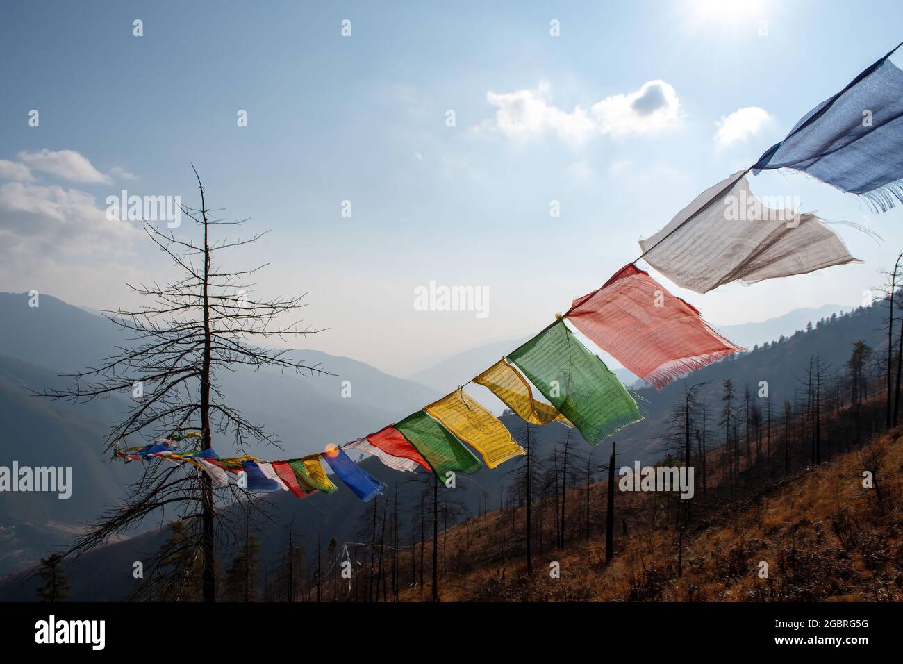 Prayer flags fluttering in wind hi-res stock photography and images - Alamy