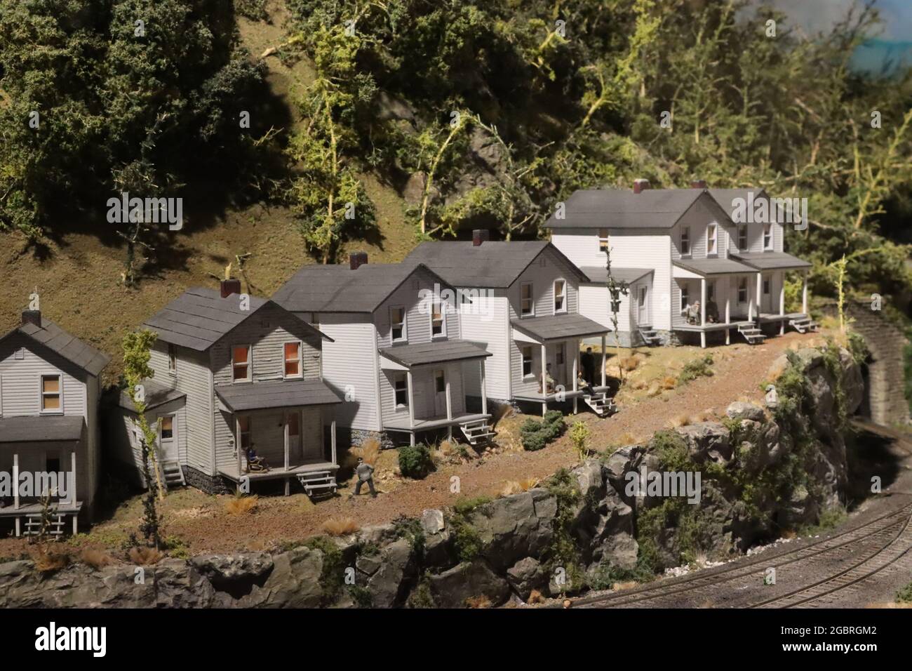 Vintage scene miniature models on display at rail road museum PA USA ...