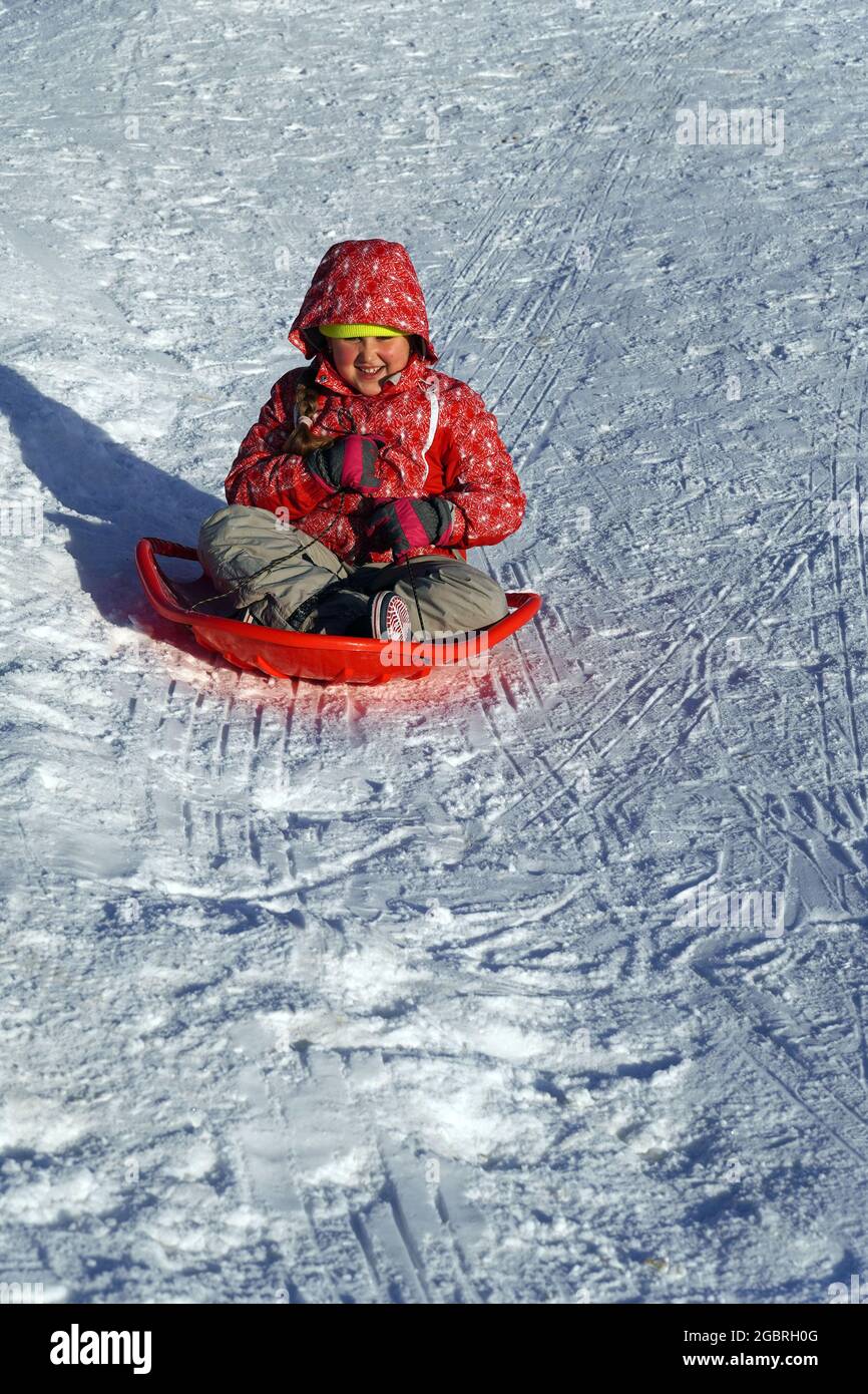 Red Sled In Snow
