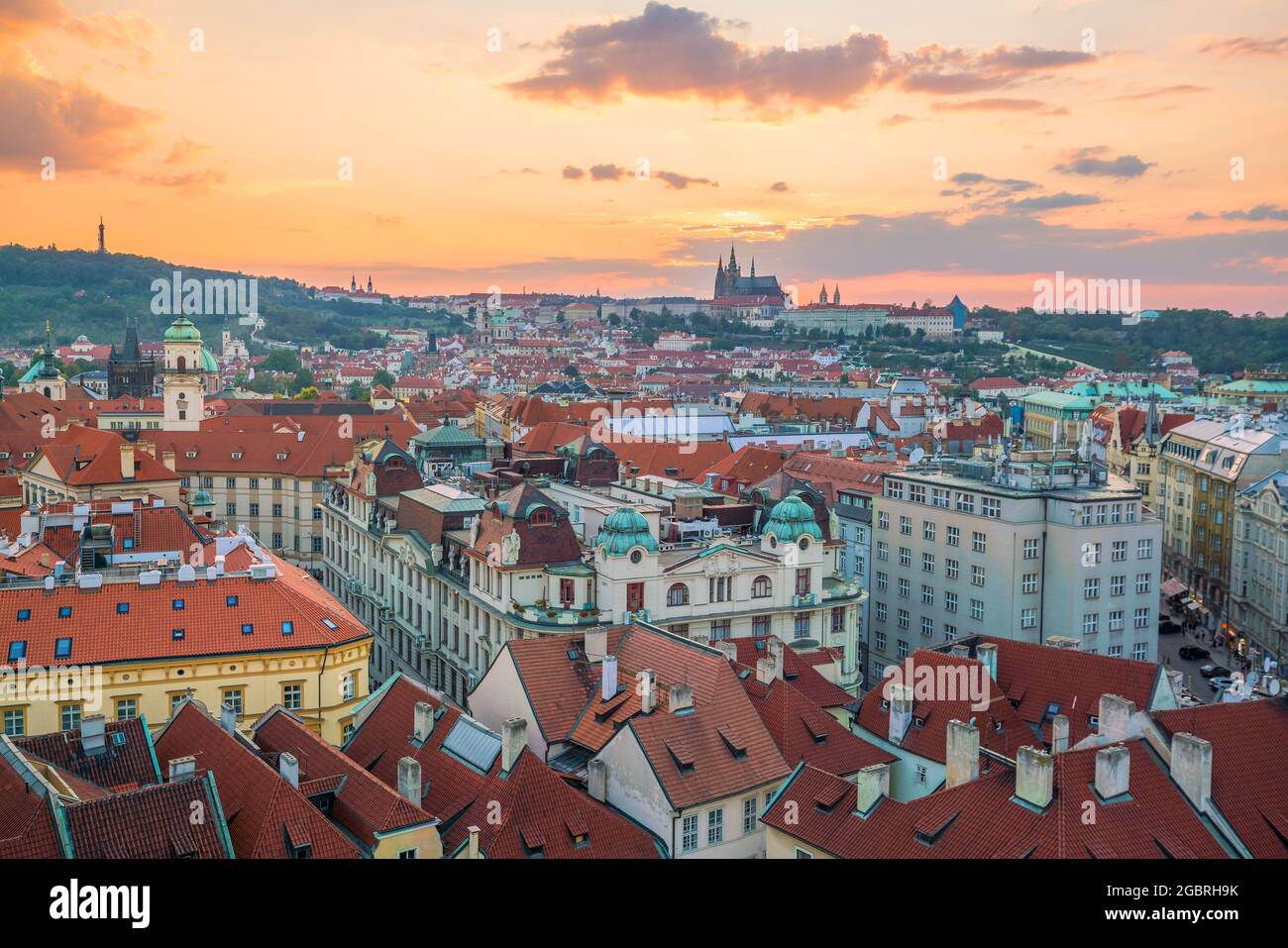 Famous iconic image of Prague city skyline in Czech Republic Stock ...