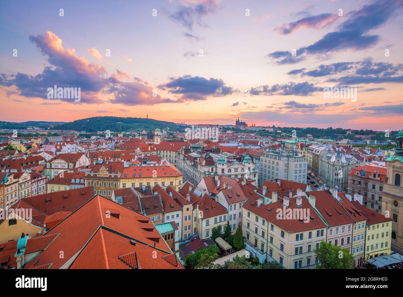 Famous iconic image of Prague city skyline in Czech Republic Stock ...