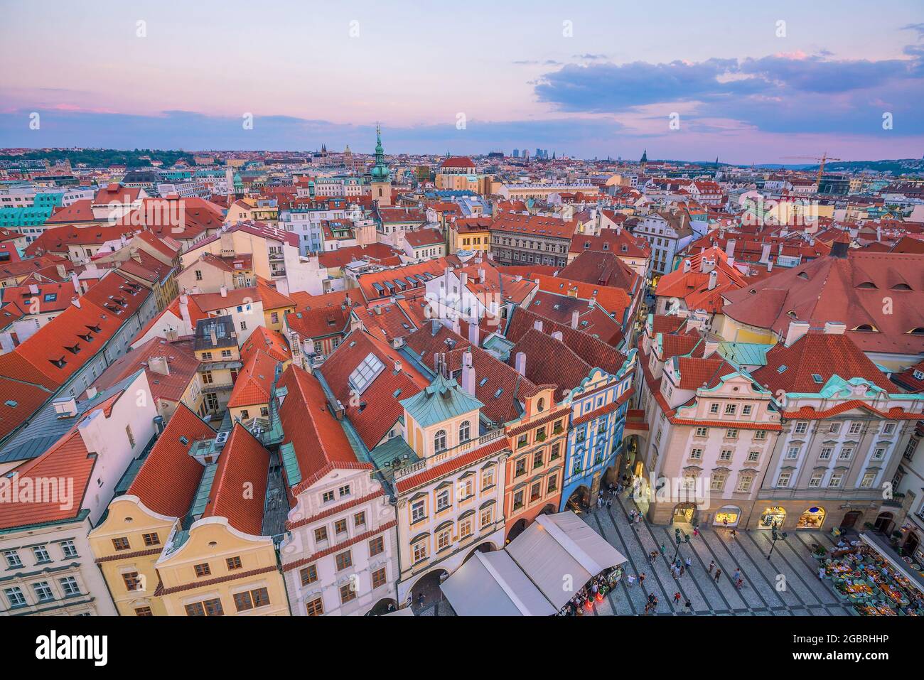 Famous iconic image of Prague city skyline in Czech Republic Stock ...