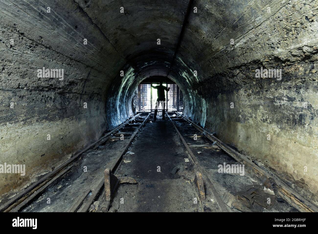 Abandoned mine shaft Entree - urban exploration lost place Stock Photo ...