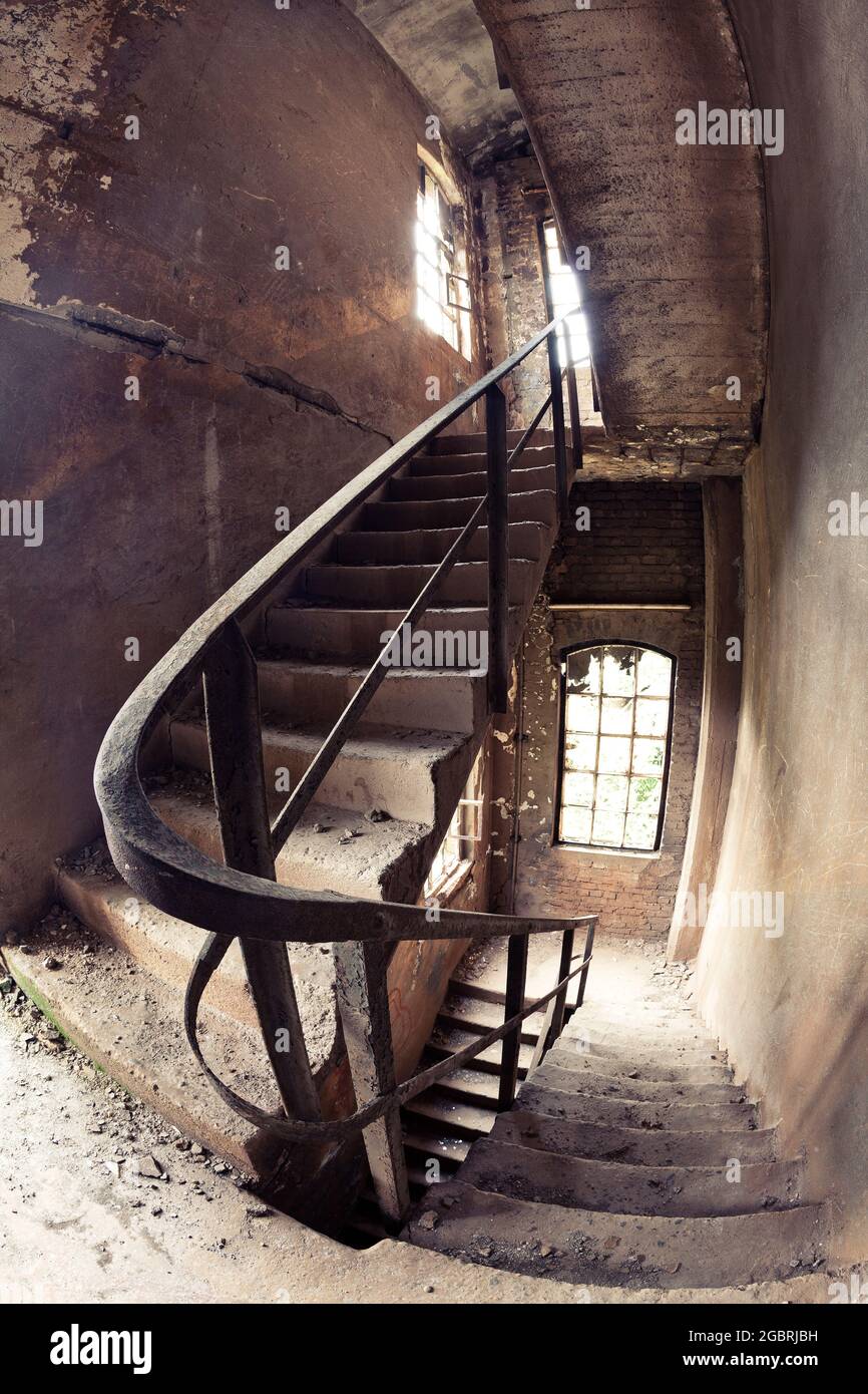 Industry Staircase in an abandoned coalmine industry complex urban ...