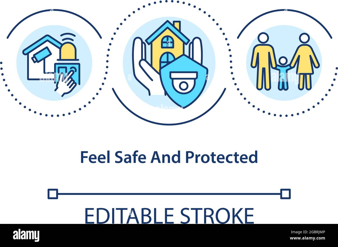 Feel safe and protected concept icon. Surveillance systems benefit ...