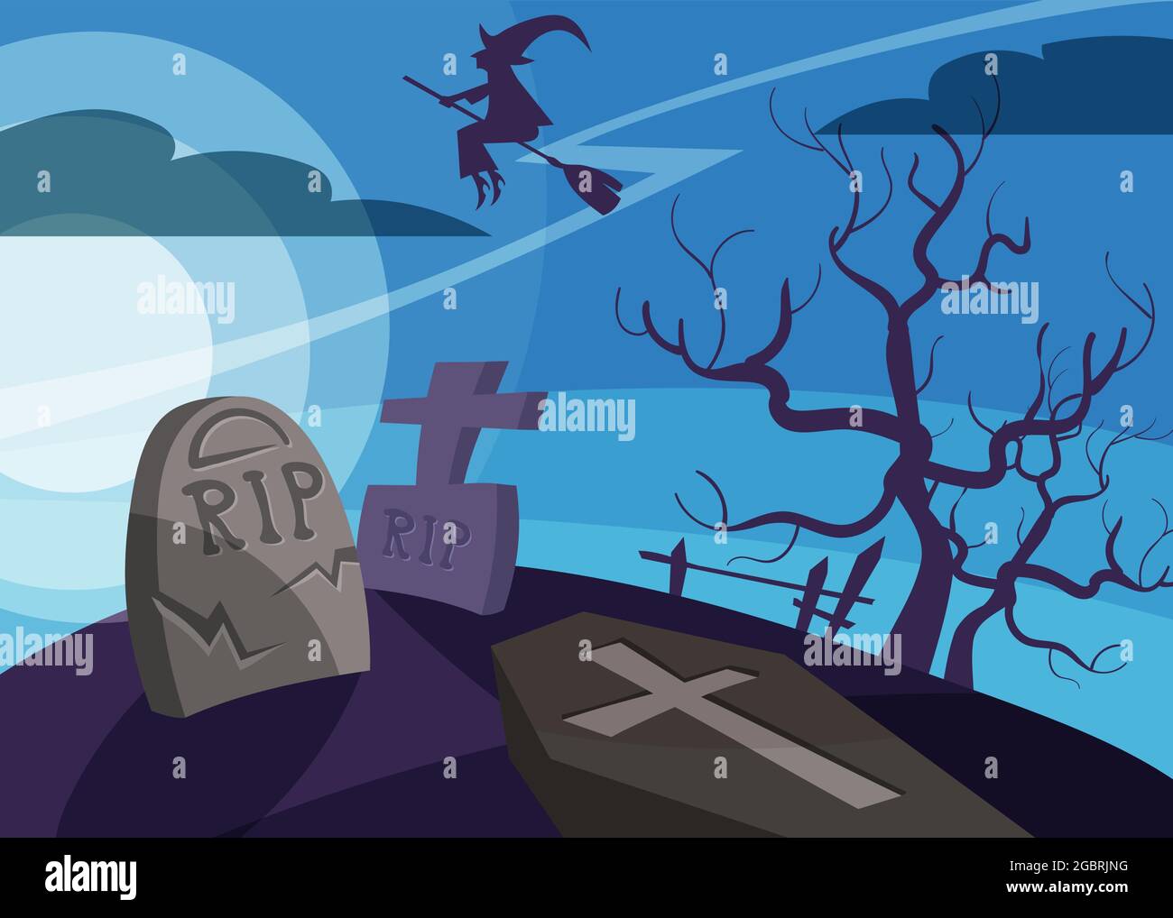 Creepy cemetery Stock Vector Images - Alamy