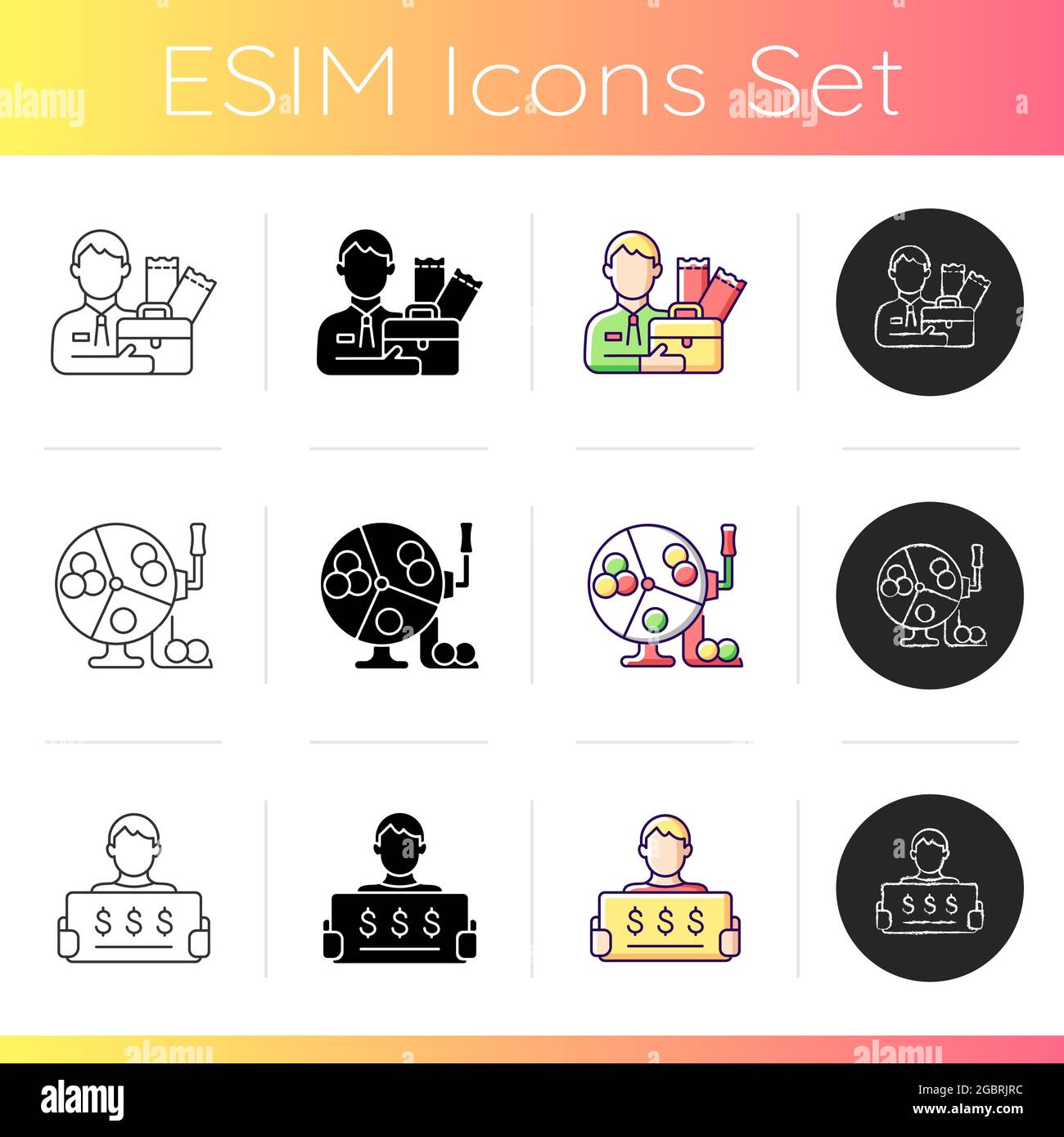 Lottery games types icons set Stock Vector Image & Art - Alamy