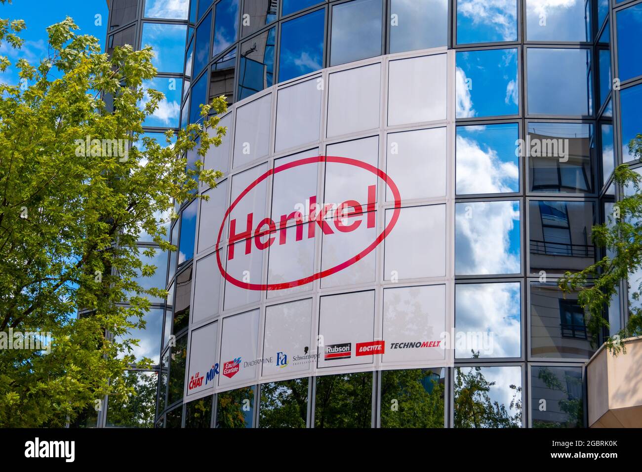 Exterior view of the headquarters of Henkel France, a company ...