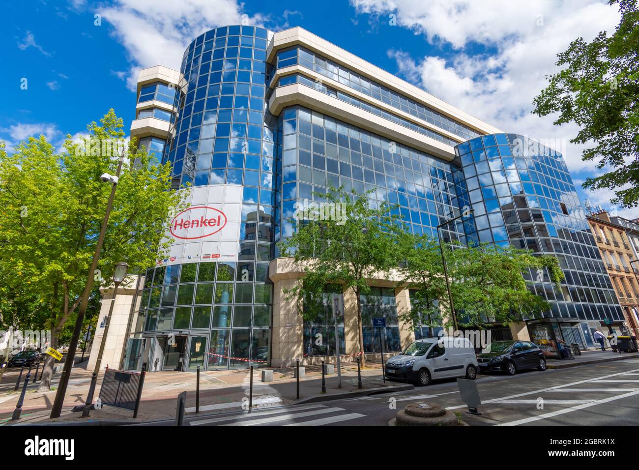 Exterior view of the headquarters of Henkel France, a company ...
