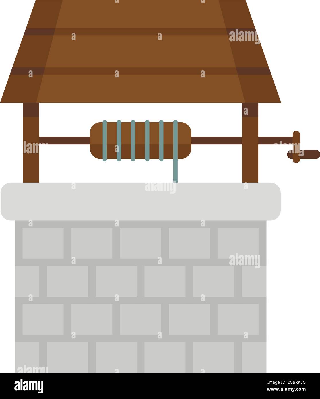 Stone water well icon. Flat illustration of stone water well vector ...