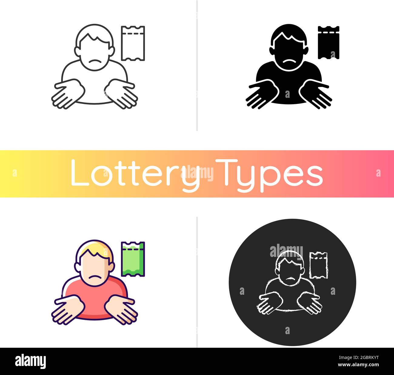 Winning lottery ticket loss icon Stock Vector Image & Art - Alamy