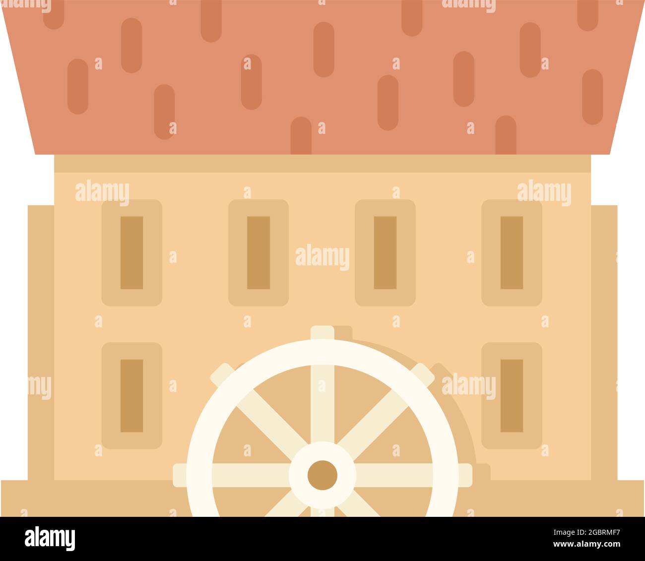 River water mill icon. Flat illustration of river water mill vector ...