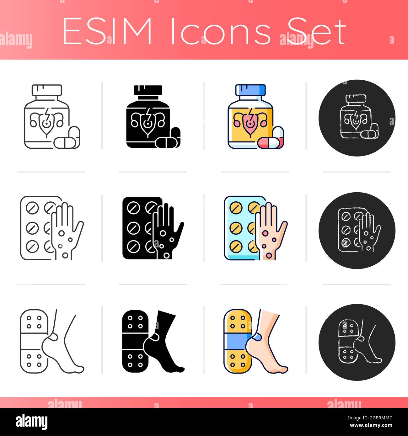 Medication options icons set Stock Vector Image & Art - Alamy