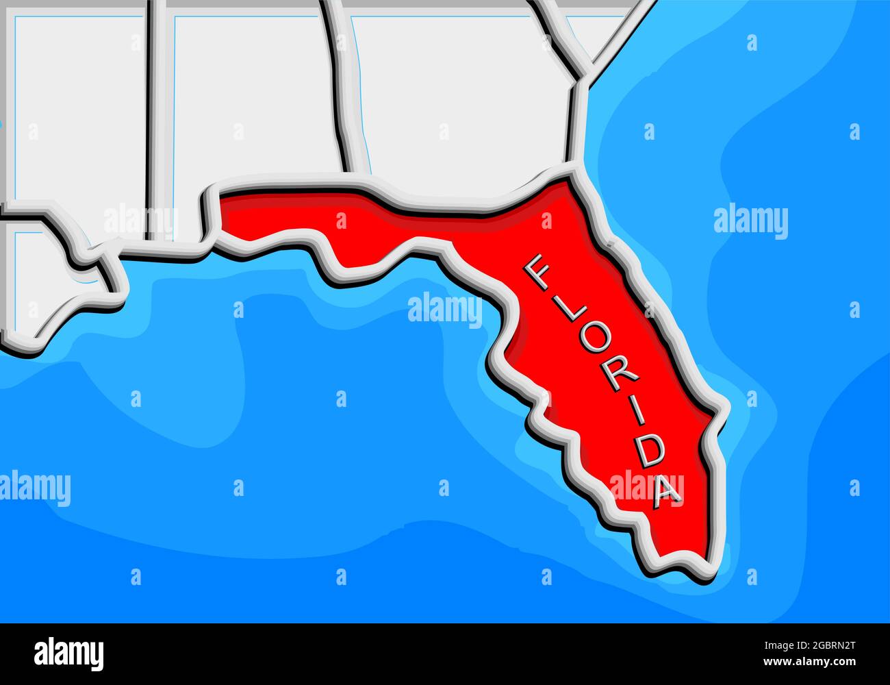 abstract florida map and blue ocean Stock Vector Image & Art - Alamy