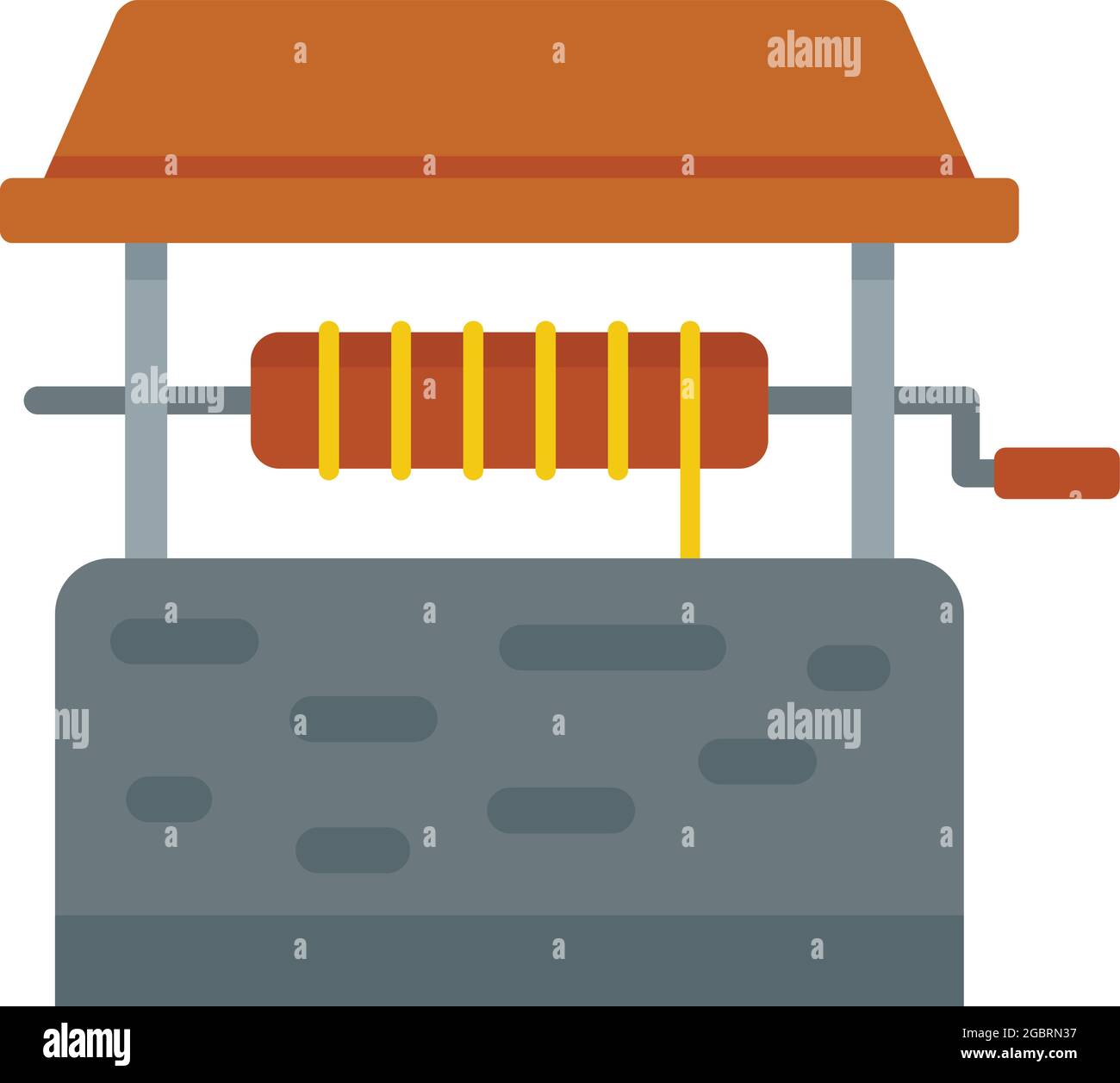 Traditional water well icon. Flat illustration of traditional water ...