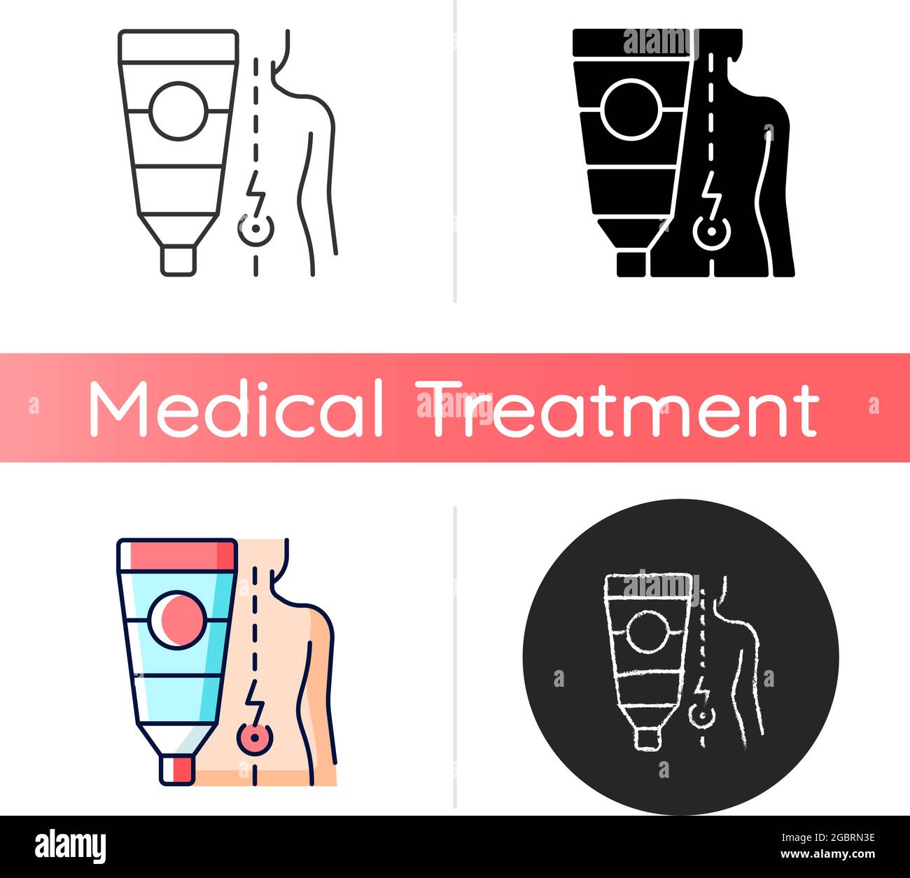 Back pain thin line Stock Vector Images - Alamy