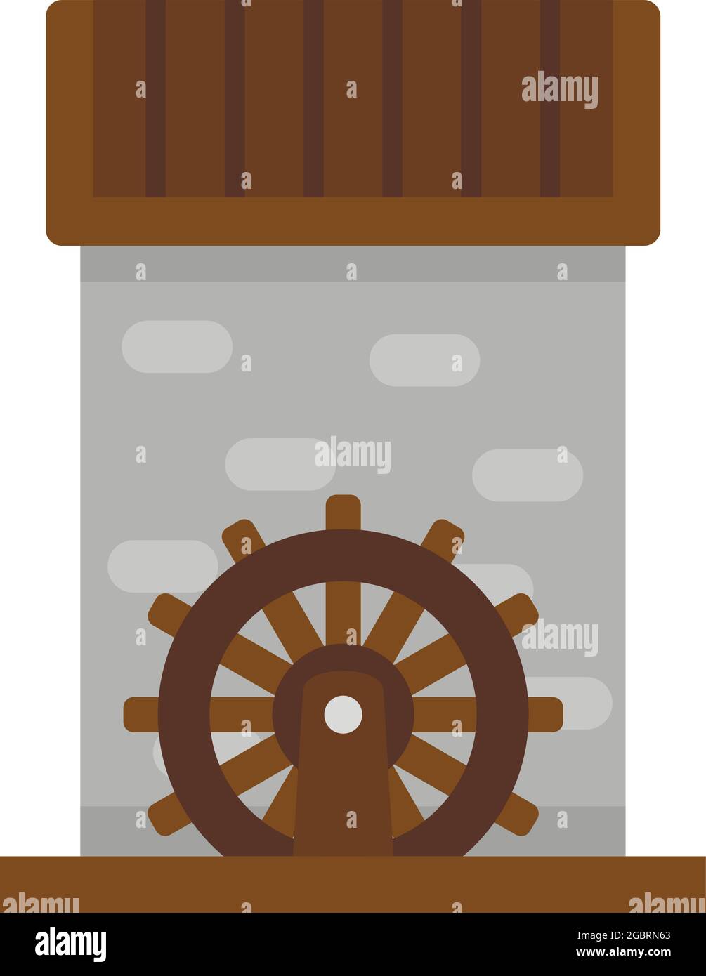 Flour water mill icon. Flat illustration of flour water mill vector ...