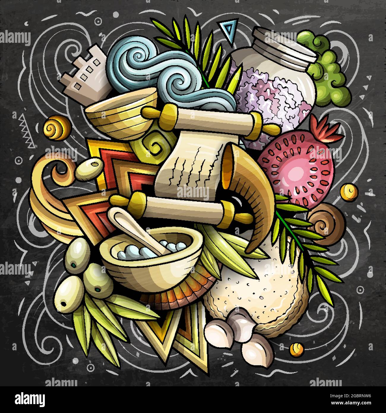 Jewish symbols art synagogue Stock Vector Images - Alamy