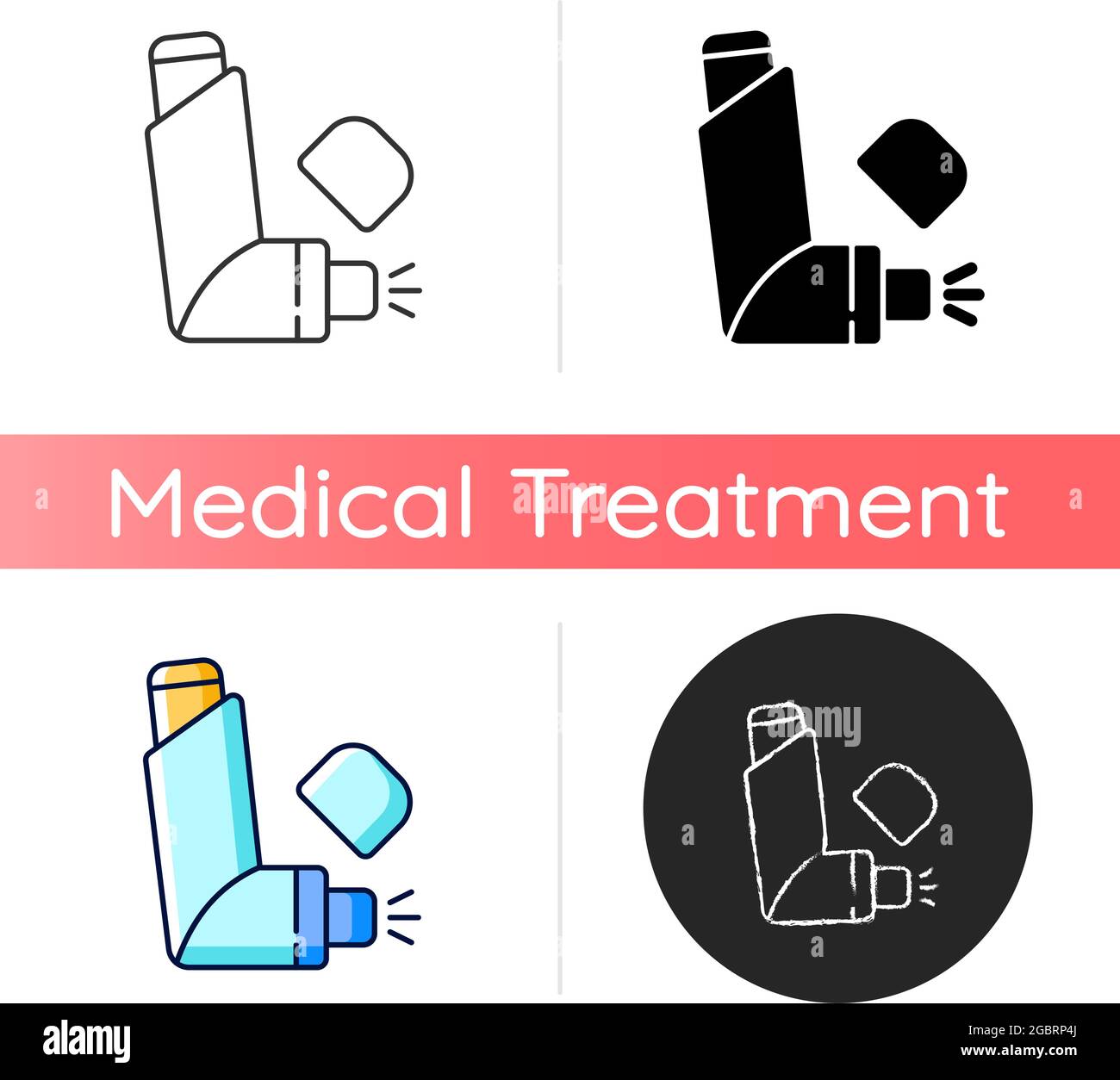 Inhaler medication lung Stock Vector Images - Alamy