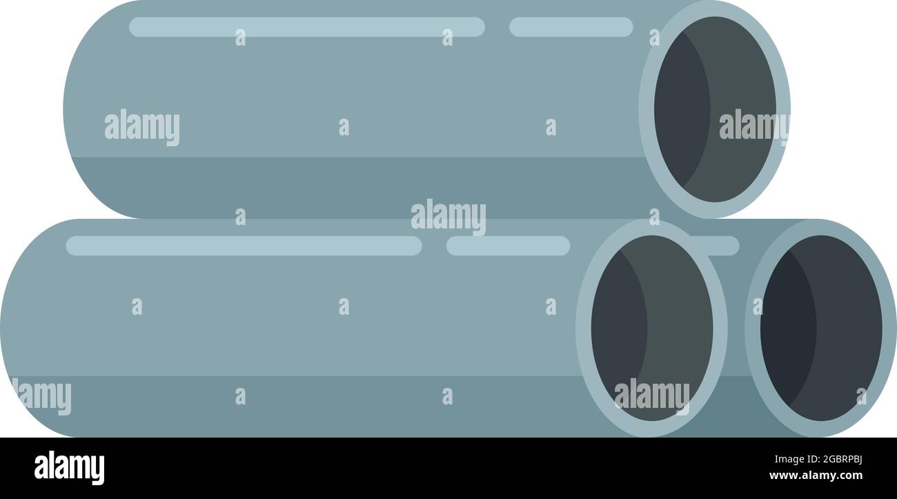Steel contruction pipes icon. Flat illustration of steel contruction ...