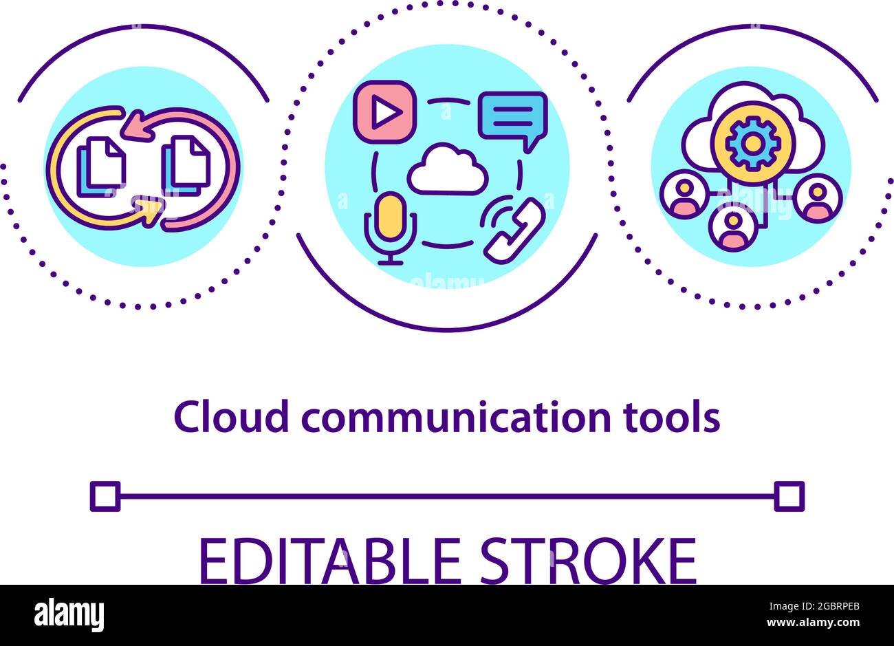 Cloud communication tools concept icon. File sharing service for remote ...