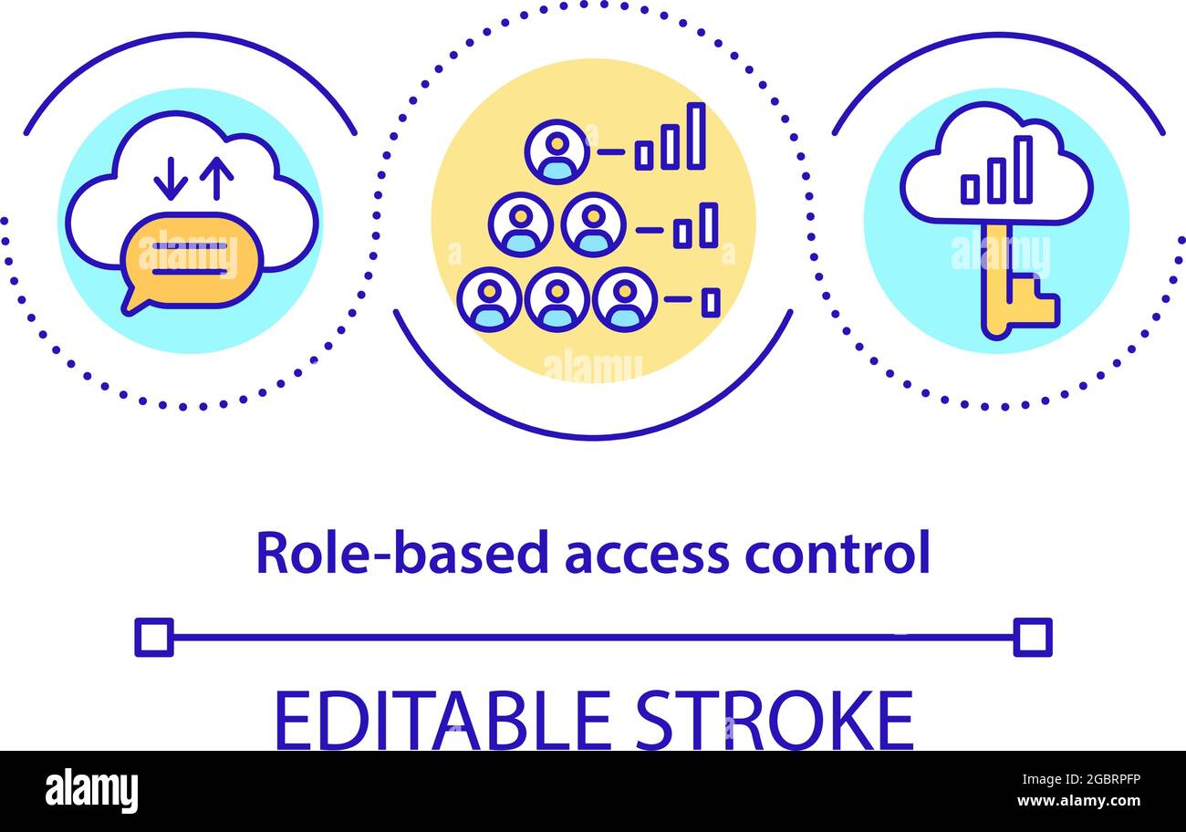 Role based access control concept icon. Digital cloud service for ...