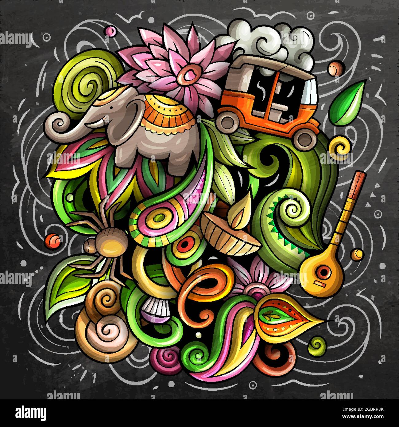 India cartoon vector doodle chalkboard illustration Stock Vector Image ...