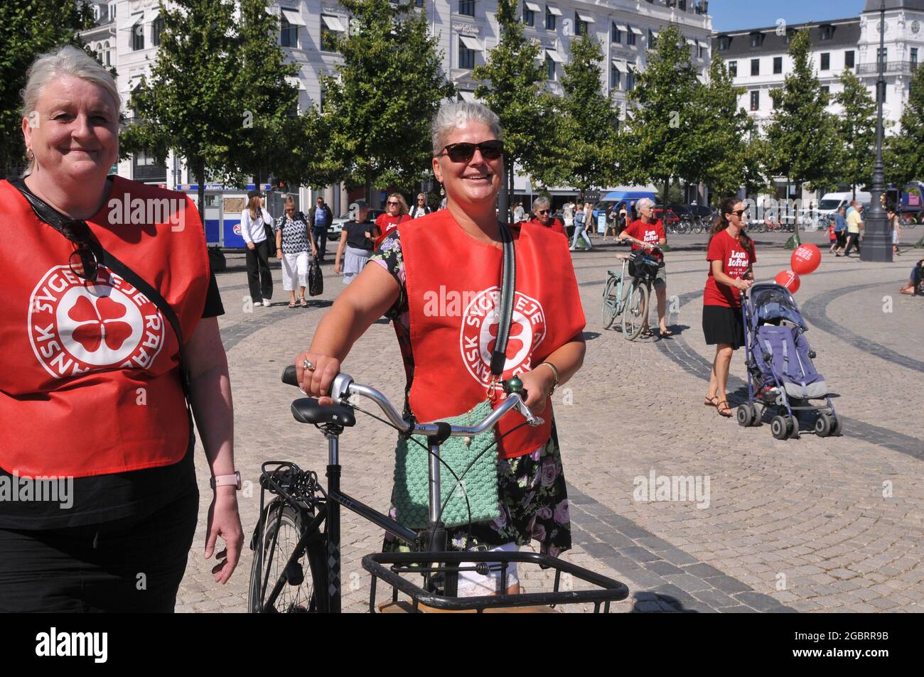 Copenhagen, Denmark.,05 August 2021, Danish nurses stged proetst mrch ...