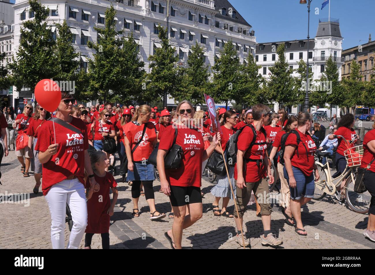 Copenhagen, Denmark.,05 August 2021, Danish nurses stged proetst mrch ...