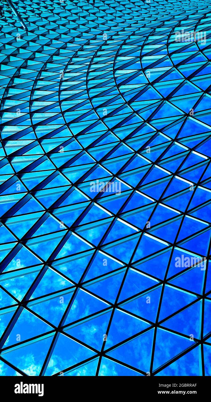 steel glass roof in full framed pattern Stock Photo - Alamy