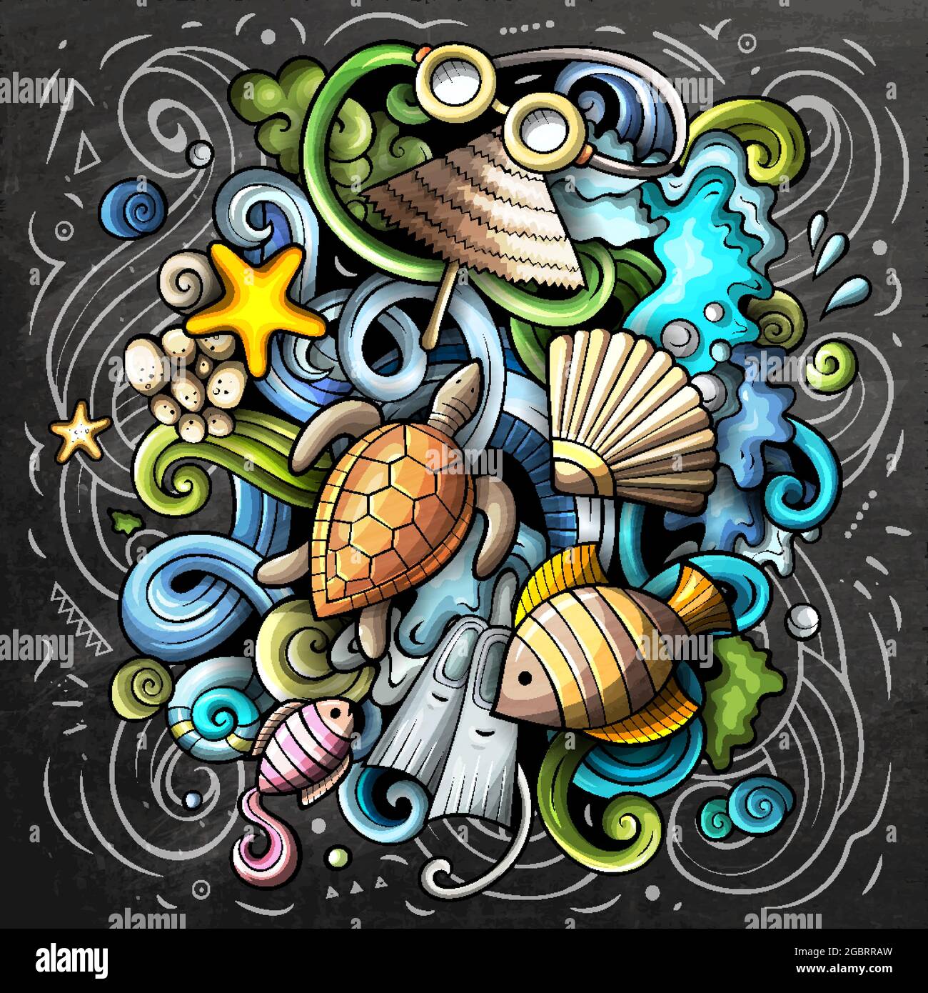 Mauritus cartoon vector doodle chalkboard illustration Stock Vector ...