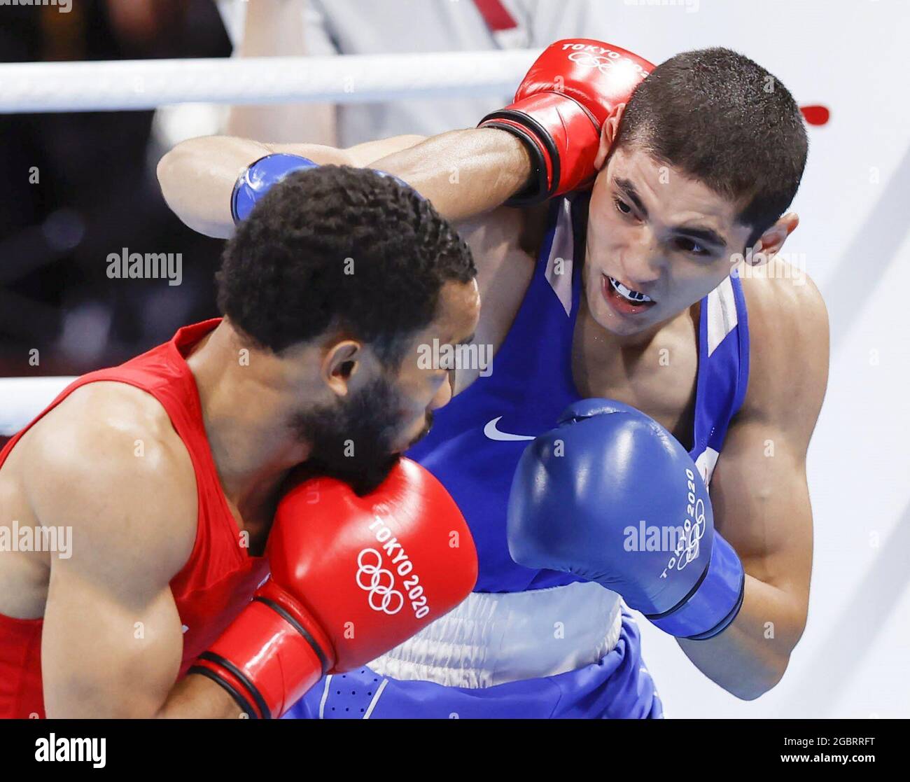 Albert Batyrgaziev (R) of the Russian Olympic Committee and Duke Ragan ...