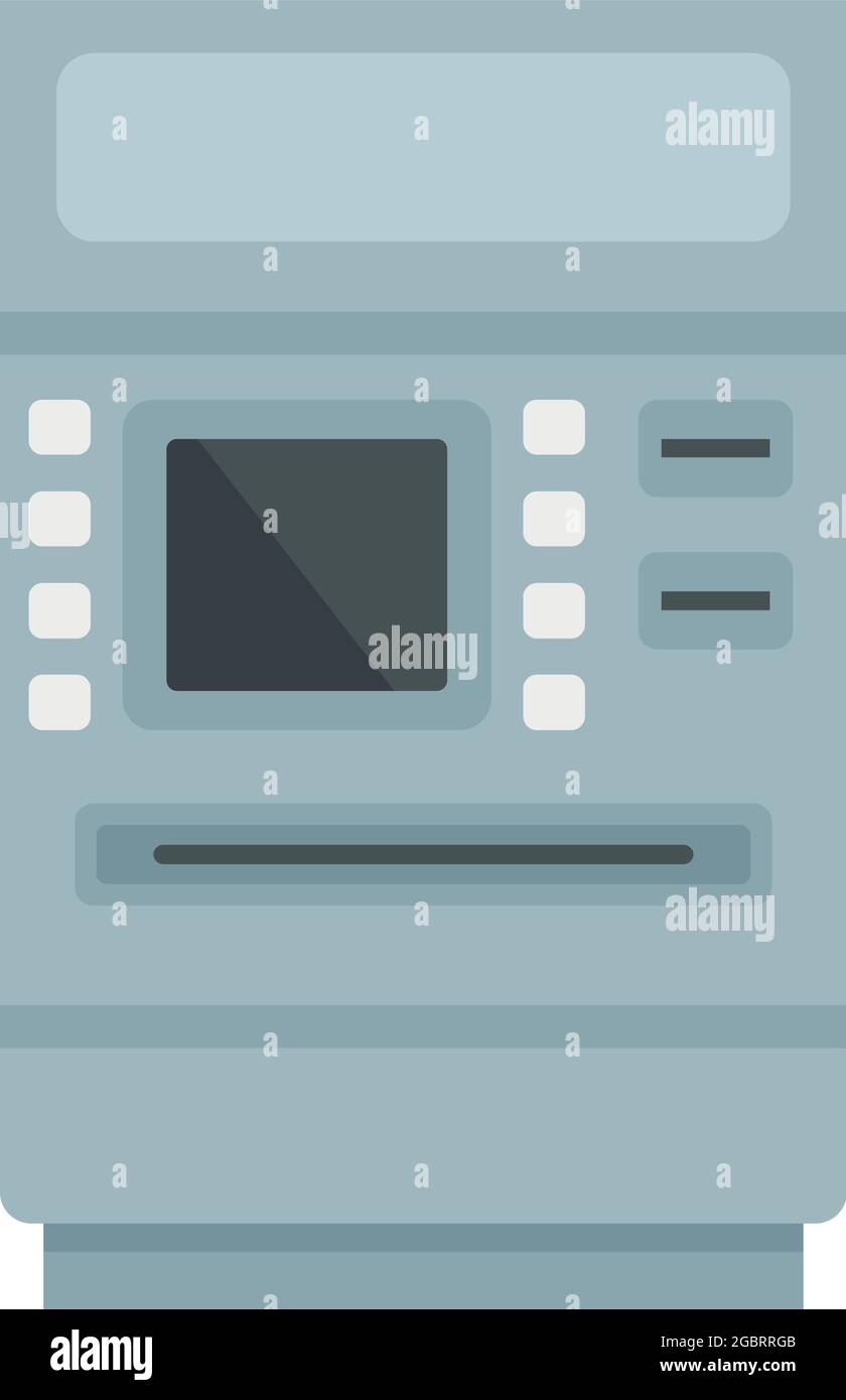 Cash atm receipt icon. Flat illustration of cash atm receipt vector ...