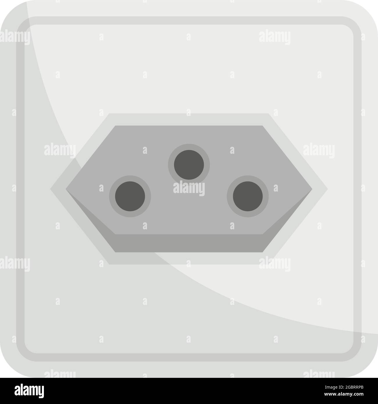Type J power socket icon. Flat illustration of type J power socket ...