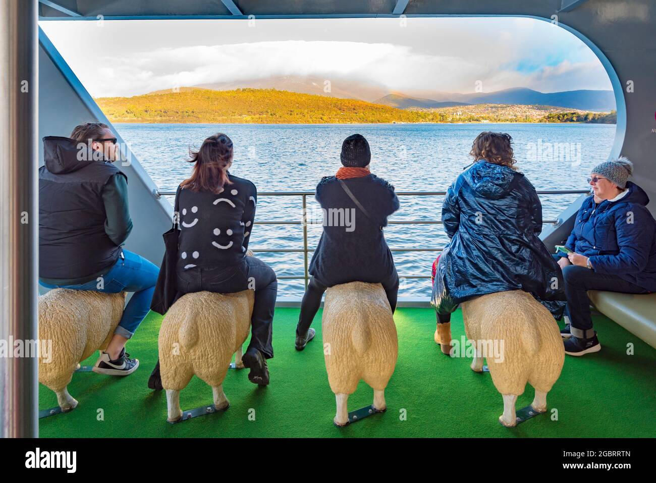 Some of the seating on the Mona Roma ferry MR-1 that takes you from ...