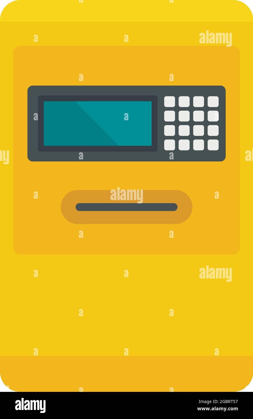Airport atm machine icon. Flat illustration of airport atm machine ...
