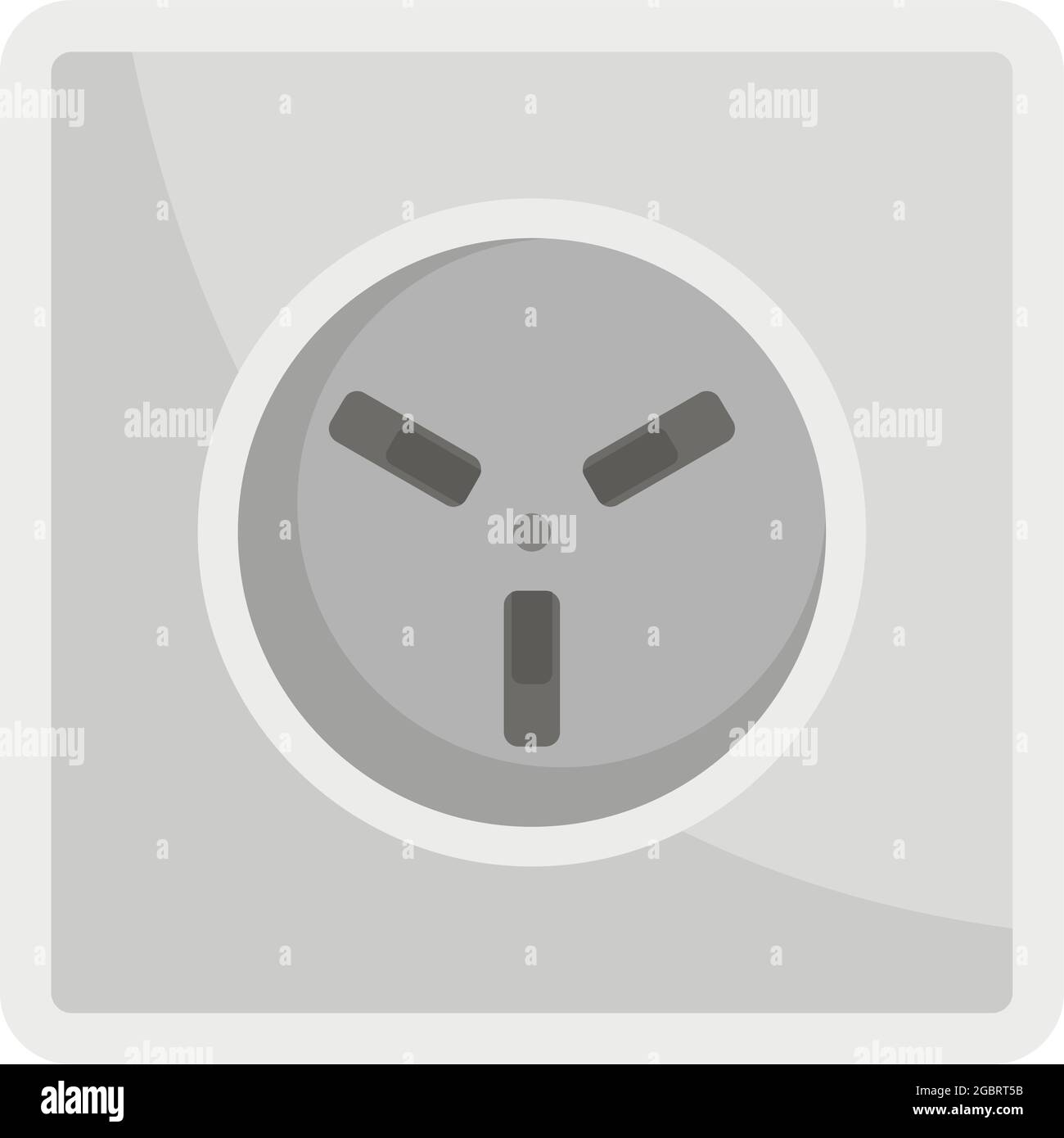 Type H power socket icon. Flat illustration of type H power socket ...