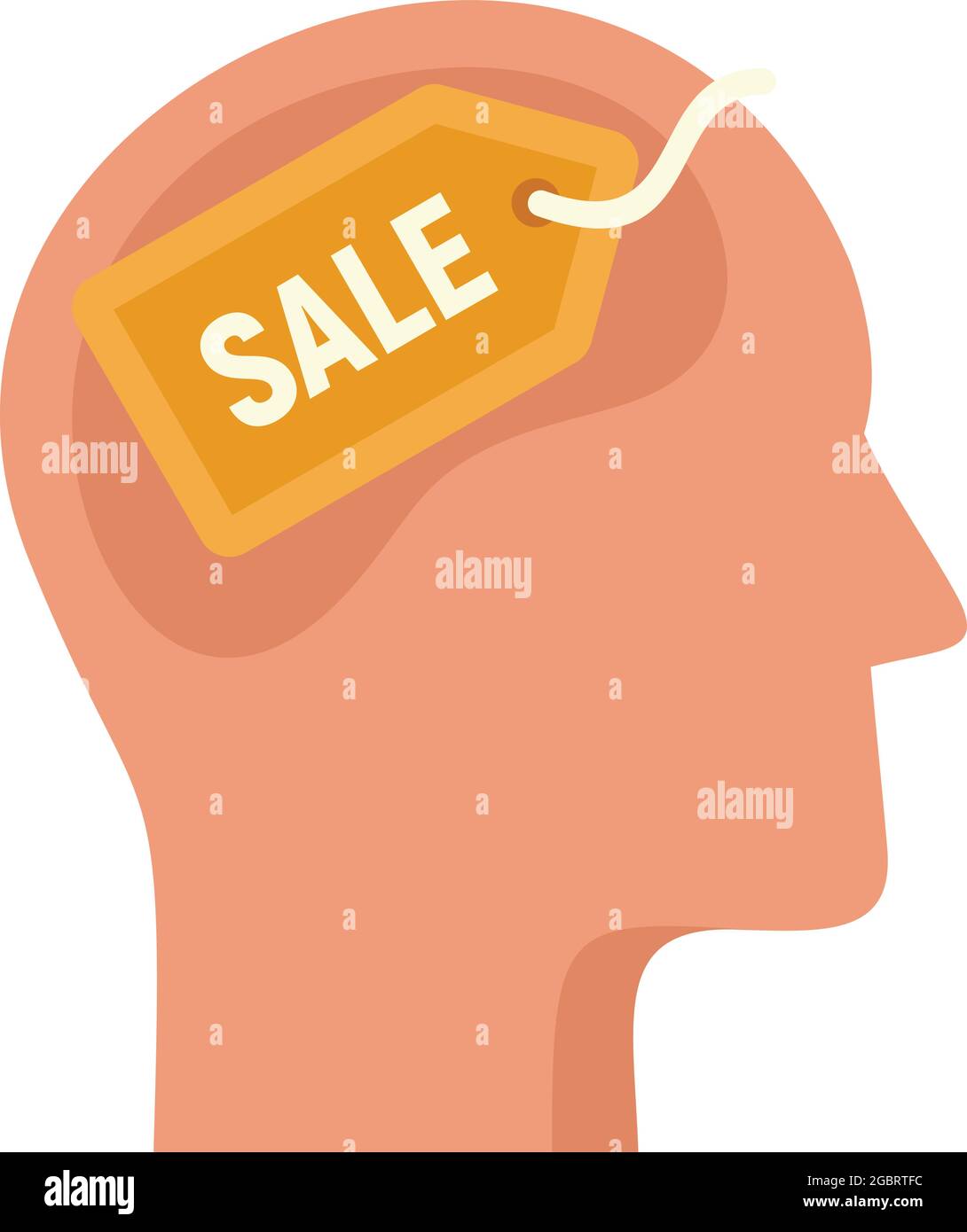 Sale neuromarketing icon. Flat illustration of sale neuromarketing ...