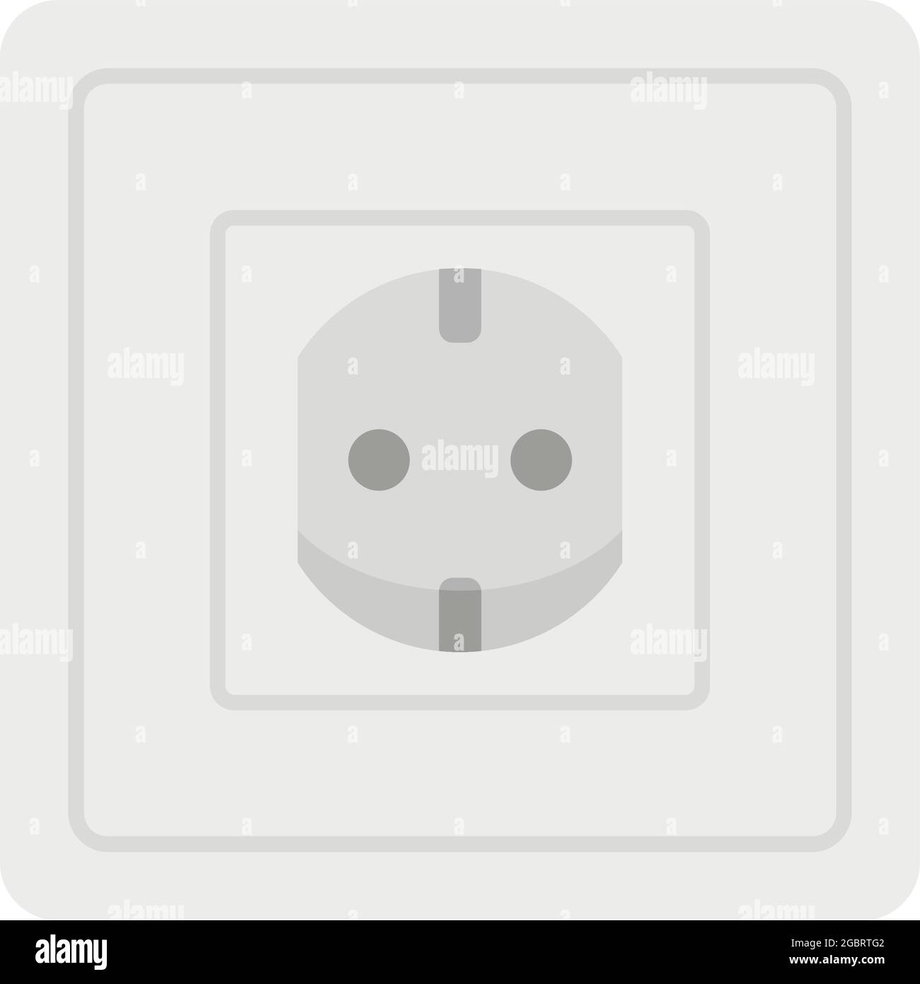 Type F power socket icon. Flat illustration of type F power socket ...
