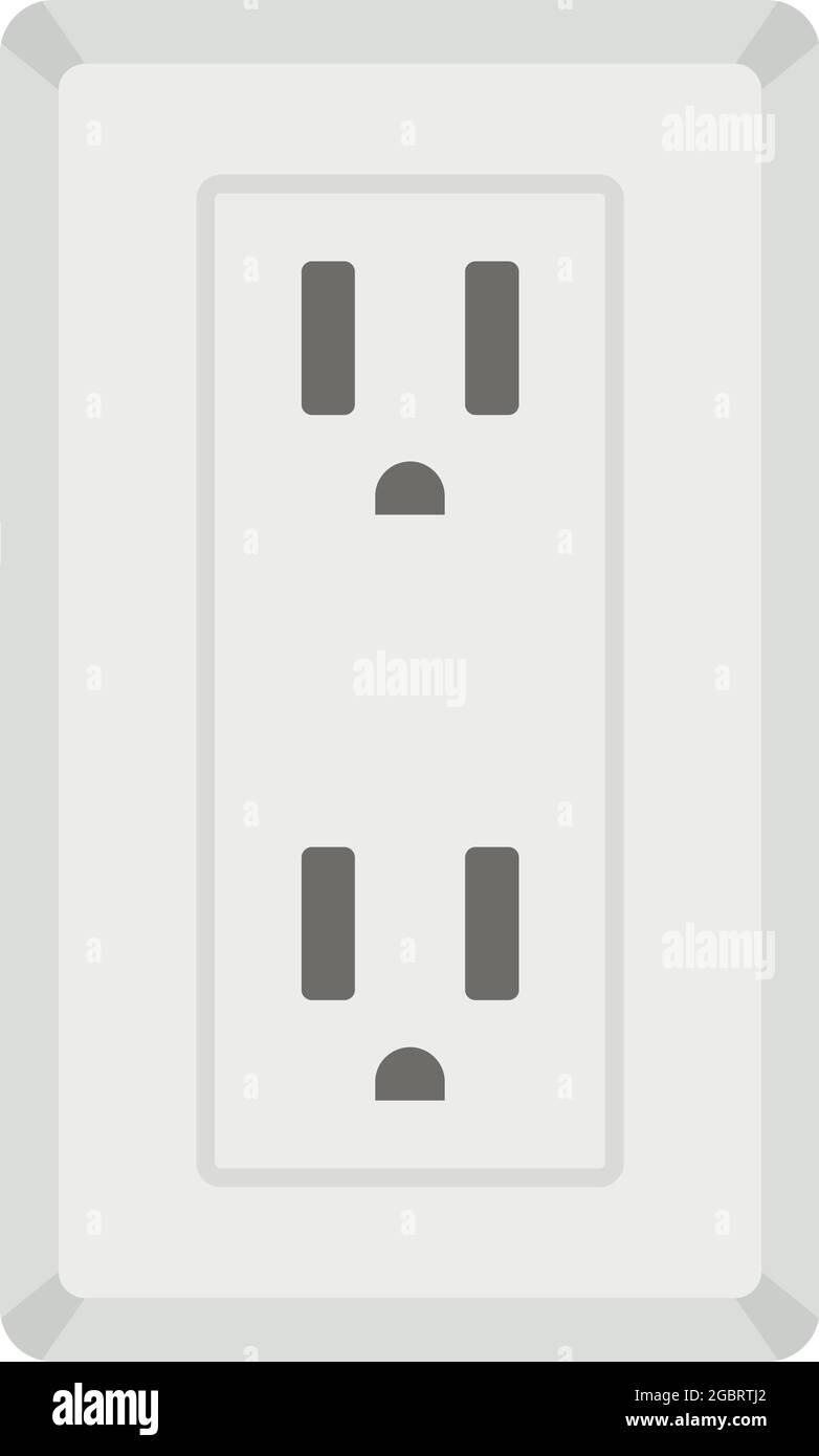 Double type B power socket icon. Flat illustration of double type B ...