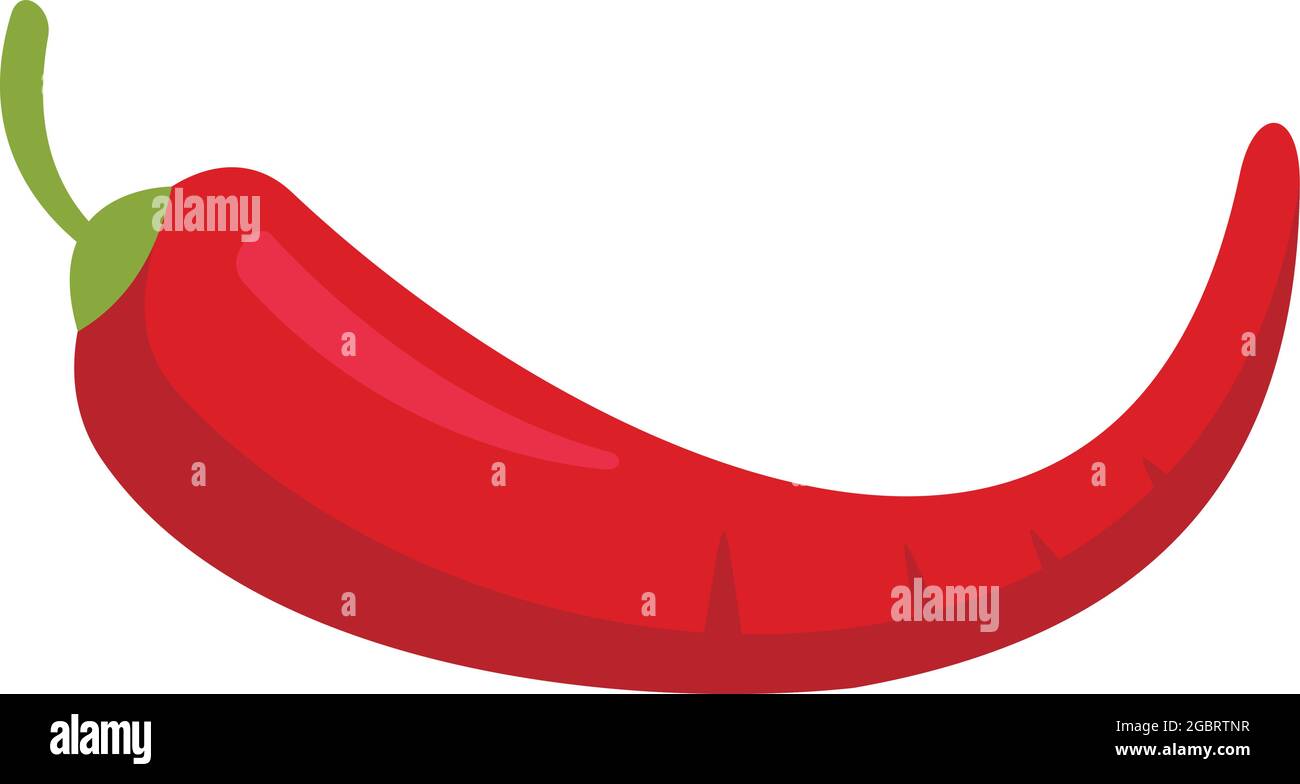 Red chilli pepper icon. Flat illustration of red chilli pepper vector ...