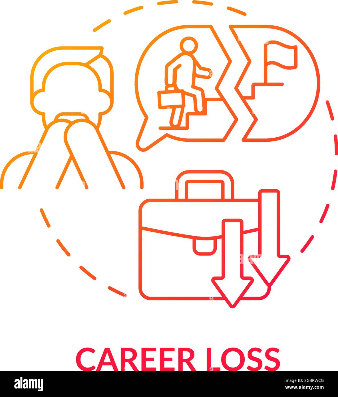 Career loss red concept icon Stock Vector Image & Art - Alamy