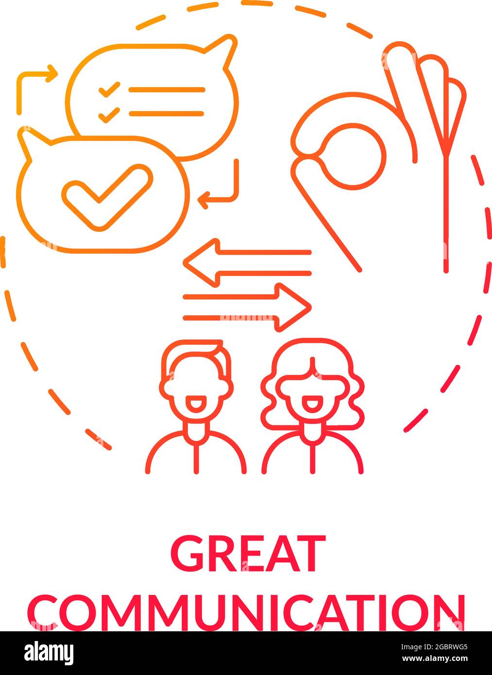 Mutual trust red concept icon Stock Vector Image & Art - Alamy