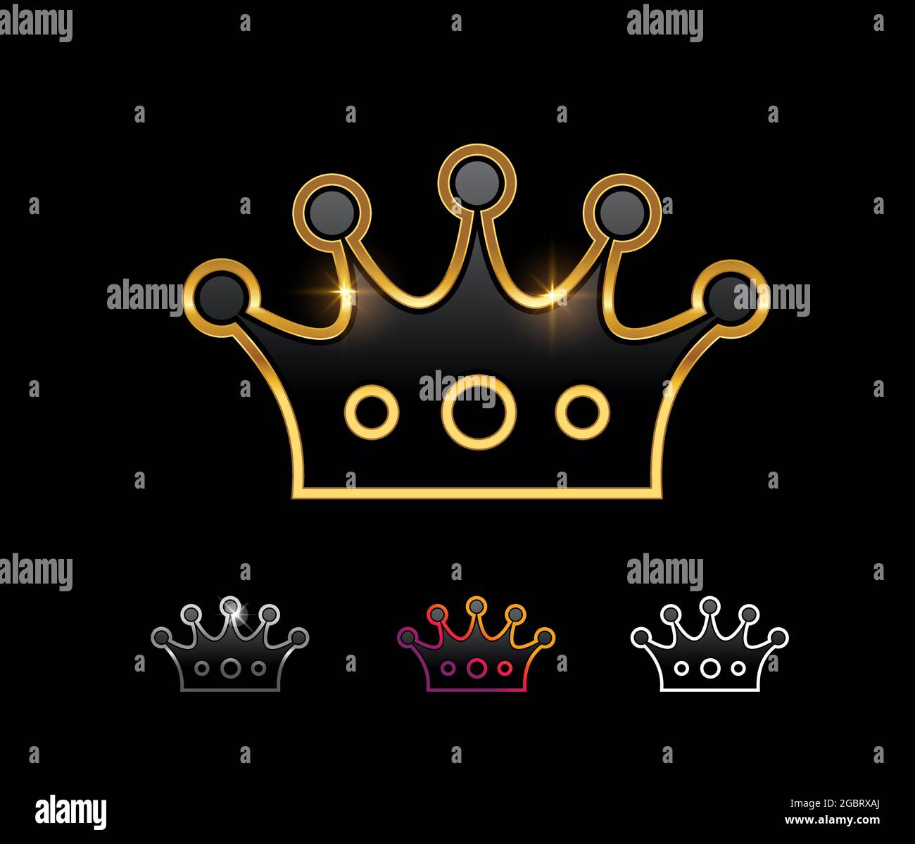 A vector Illustration set of Golden Vector Vector Sign with gold shine ...