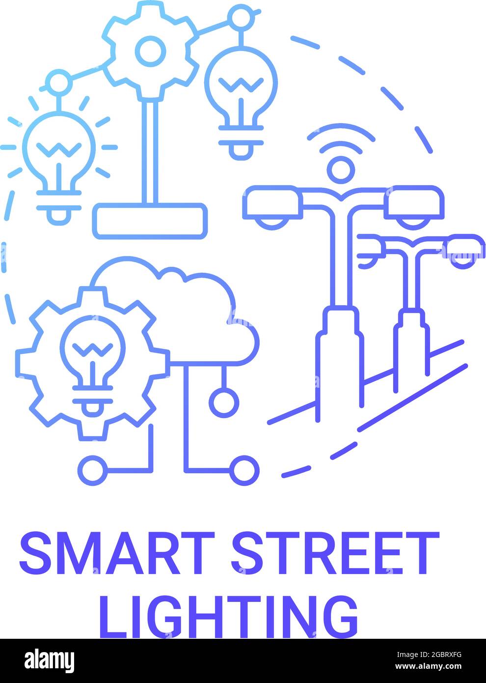 Smart street lighting gradient blue concept icon Stock Vector Image & Art - Alamy