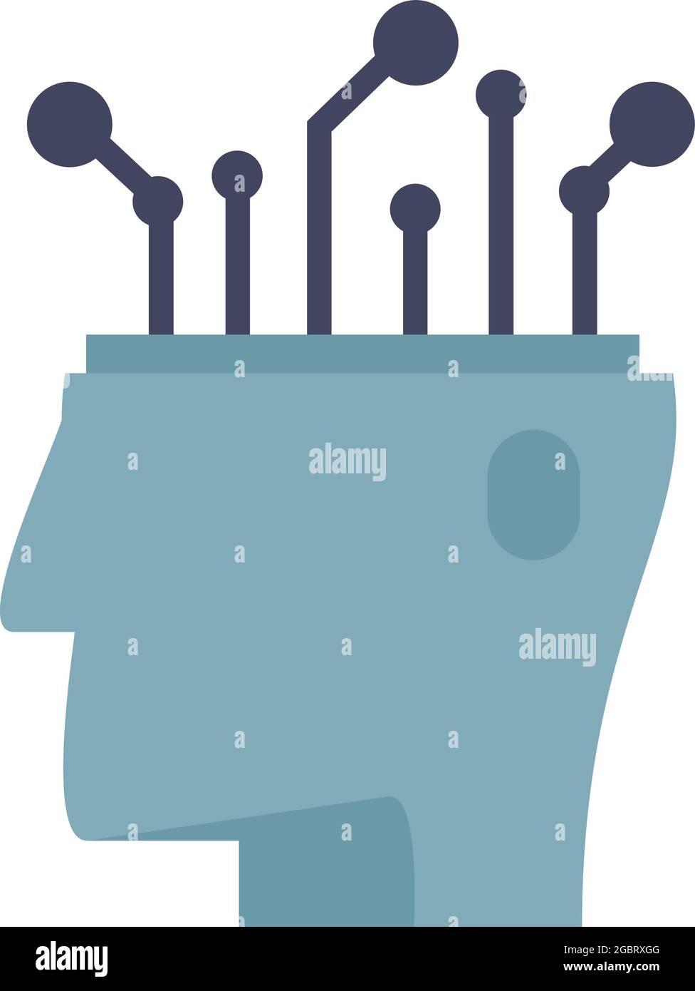 Ai automatic brain icon. Flat illustration of ai automatic brain vector ...