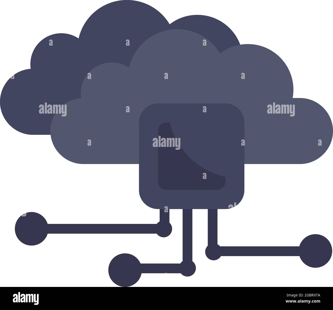 Ai data cloud icon. Flat illustration of ai data cloud vector icon ...